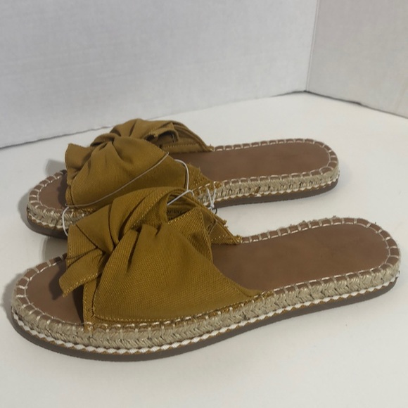 Universal Thread | Shoes | Womens Mustard Yellow Knot Open Toe Sandals ...